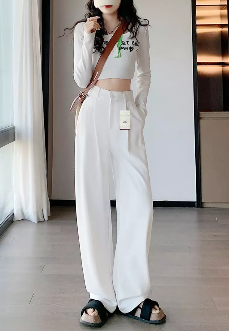 Buy Twenty Eight Shoes VANSA High Waist Draped Wide-Leg Suit Pants VCW-P-8801 2025 Online ...