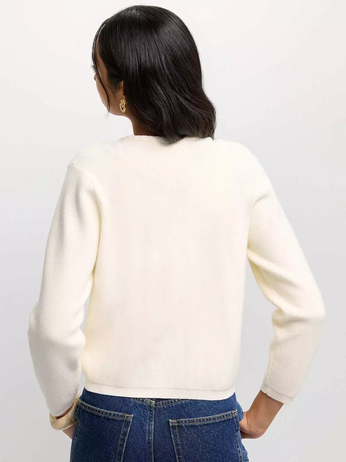 Jual POMELO FASHION Knit Cardigan - Ivory Original 2025 | ZALORA Indonesia