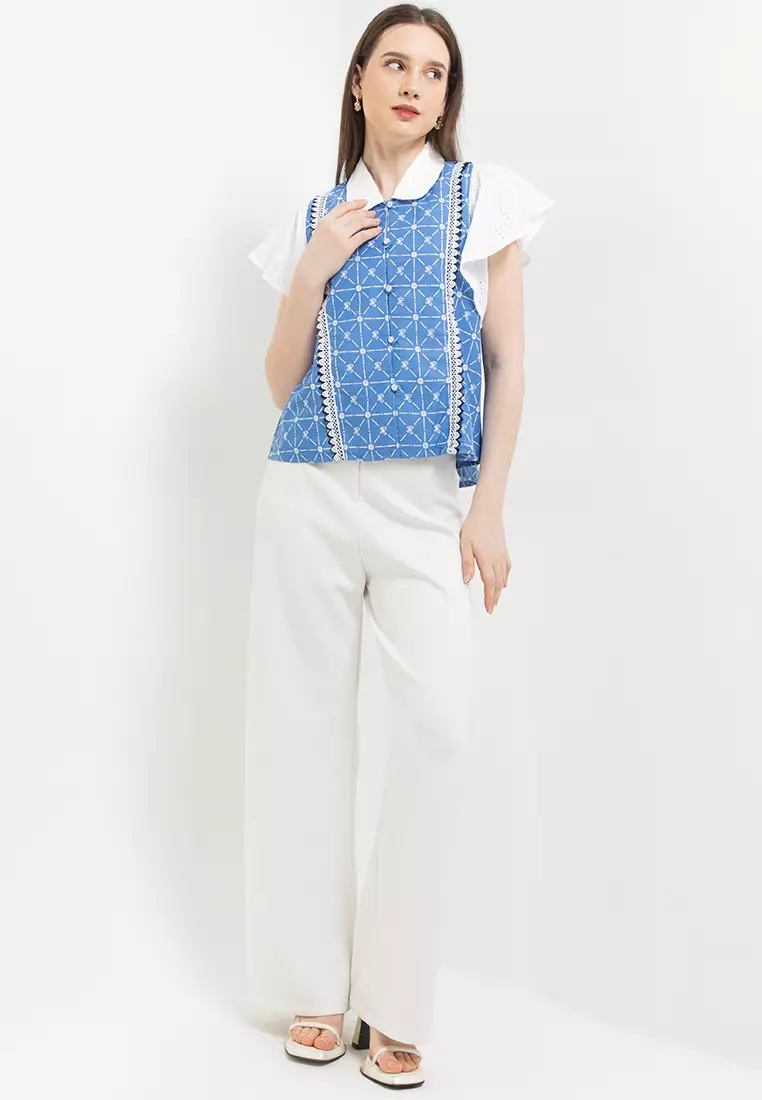 Jual Rianty Batik Atasan Blouse Crop Wanita Spesial Seruni Merona ...