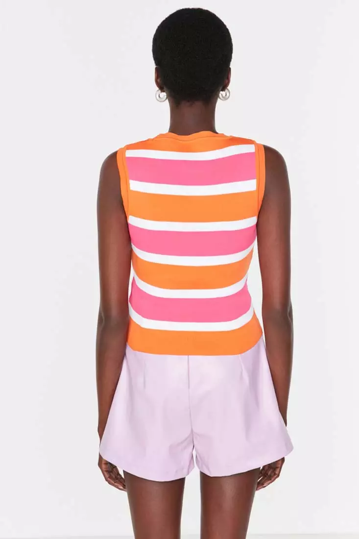 Buy Trendyol Colorblock Stripe Knit Top 2025 Online | ZALORA