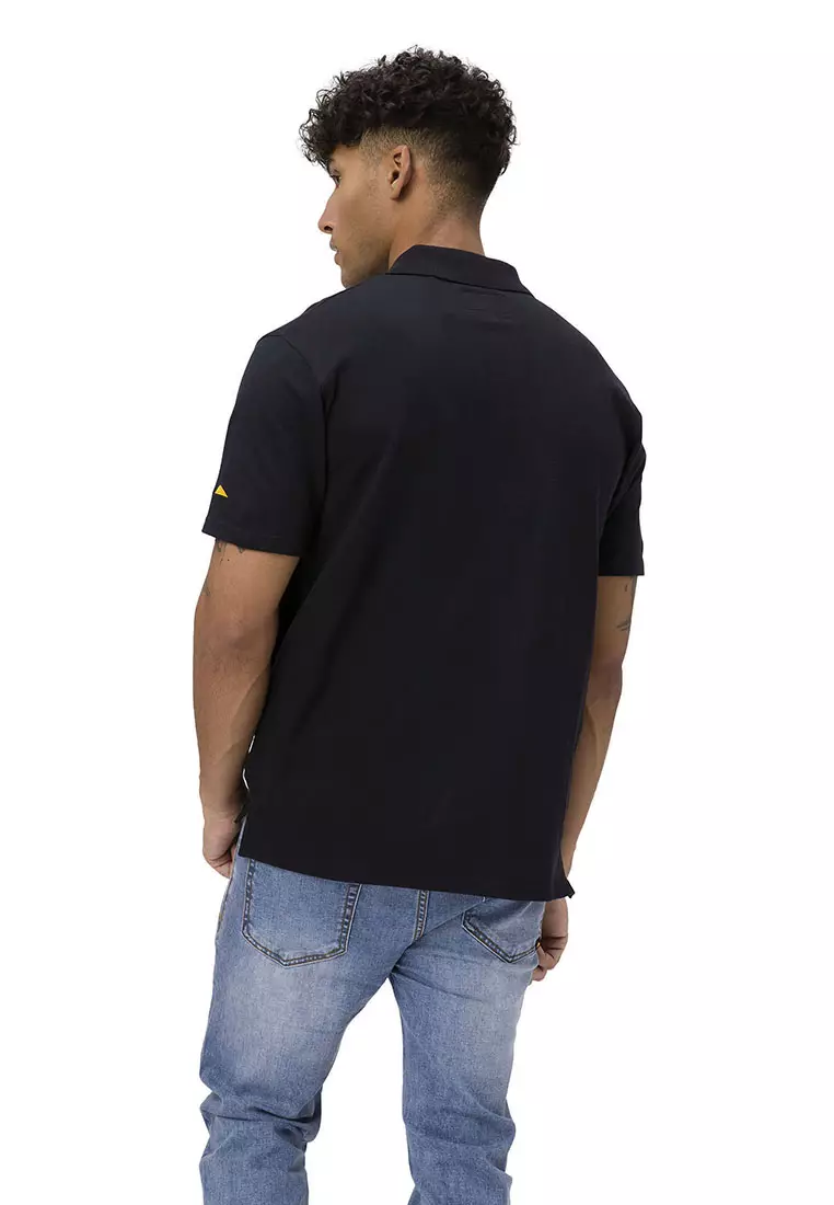 Buy Caterpillar Men's Cat Logo Pique Polo Shirt - Pitch Black (4010329 ...