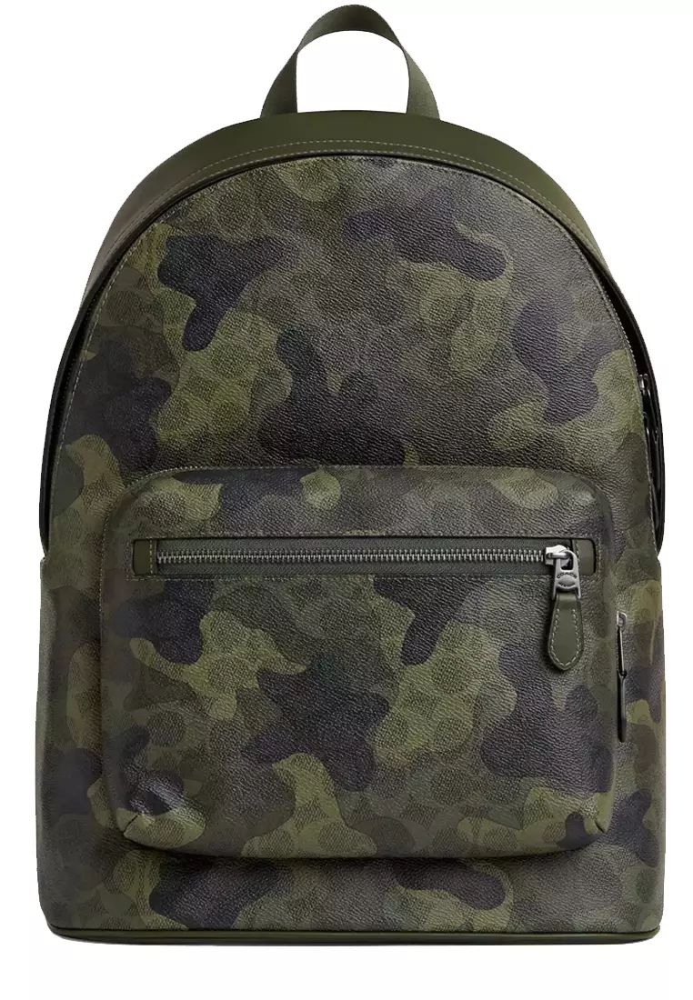 Buy Coach West Backpack Bag In Signature Camo Print in Dark Shamrock ...
