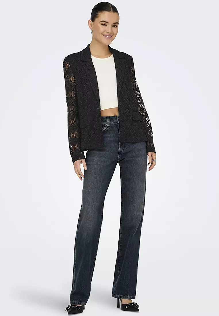 Jual JACQUELINE DE YONG Long Sleeve Lace Blazer Original 2025 | ZALORA Indonesia