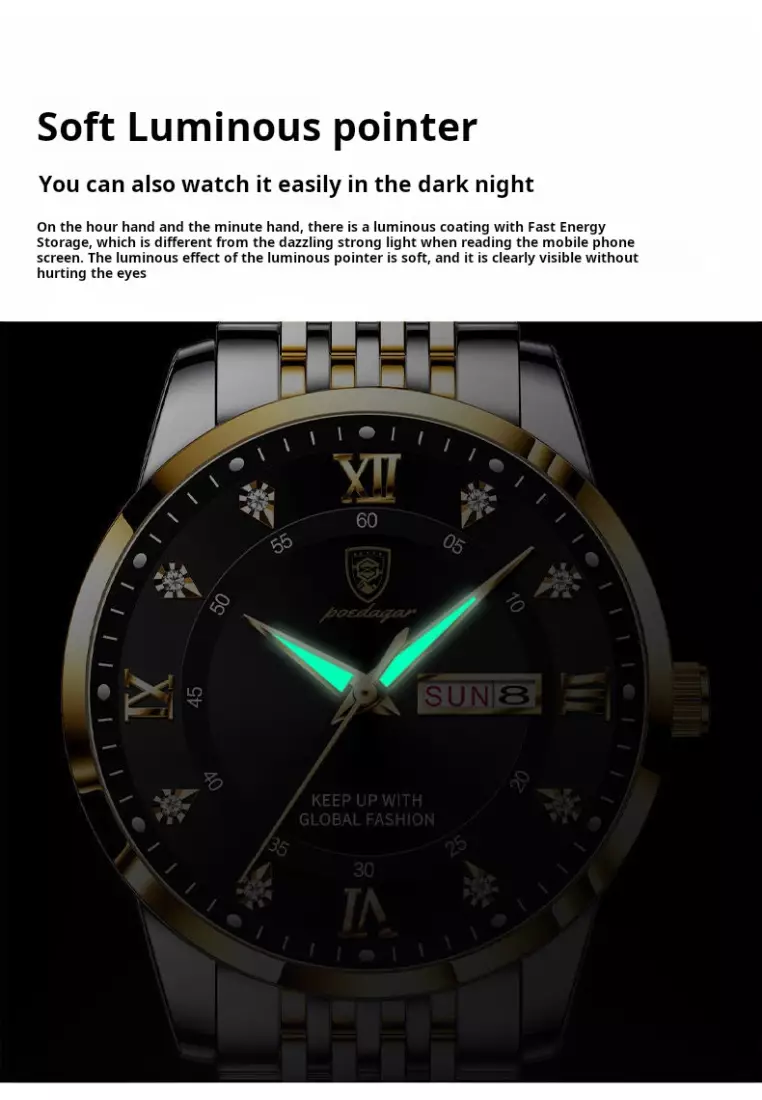 Buy OPCHIC Men's Waterproof Luminous Calendar Korean Quartz Watch 2025 ...