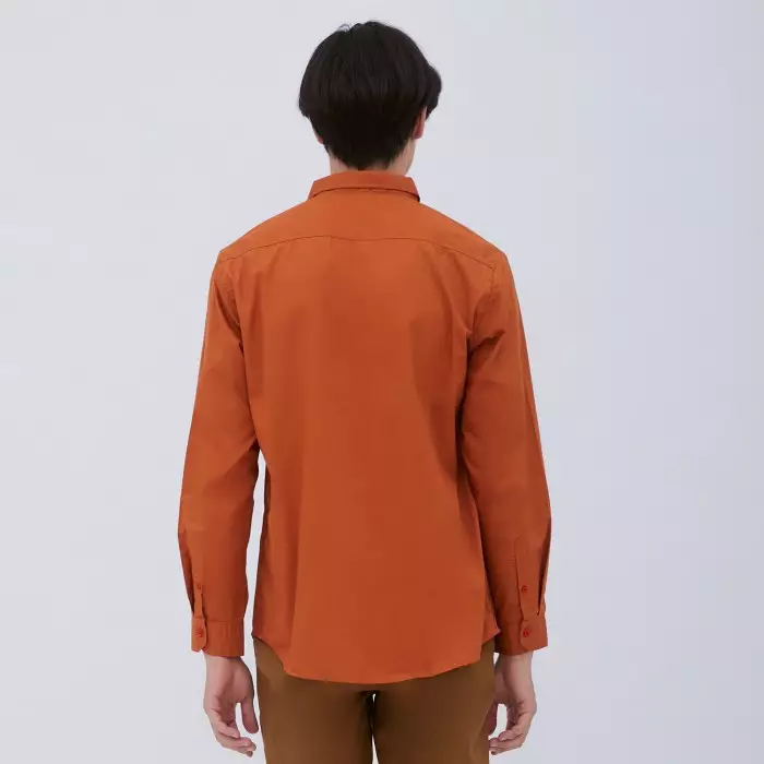 Jual M231 M231 Kemeja Pria Basic Polos Panjang Merah Bata 1468I ...