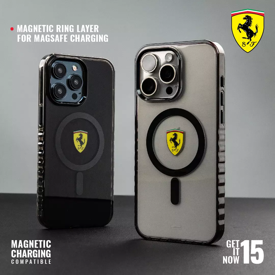 Jual Ferrari Case iPhone 15 Pro FERRARI MagSafe Center Logo - Black ...