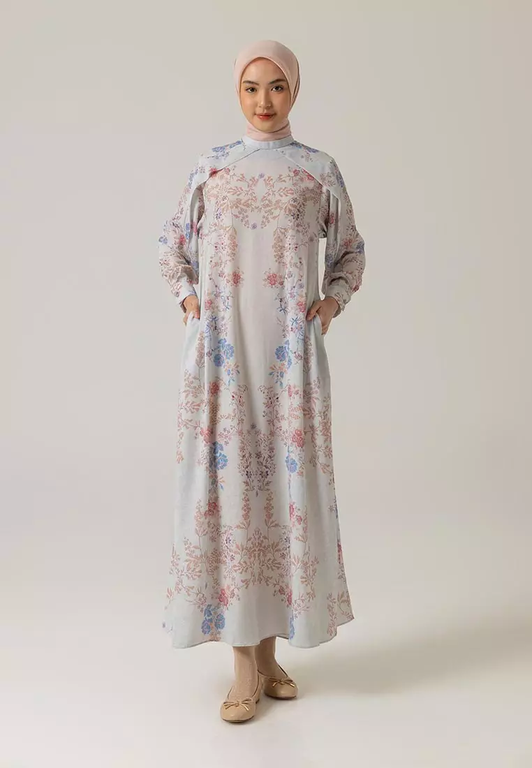 Jual Riamiranda Ria Miranda Warm Grey Azeema Dress Original 2025 ...