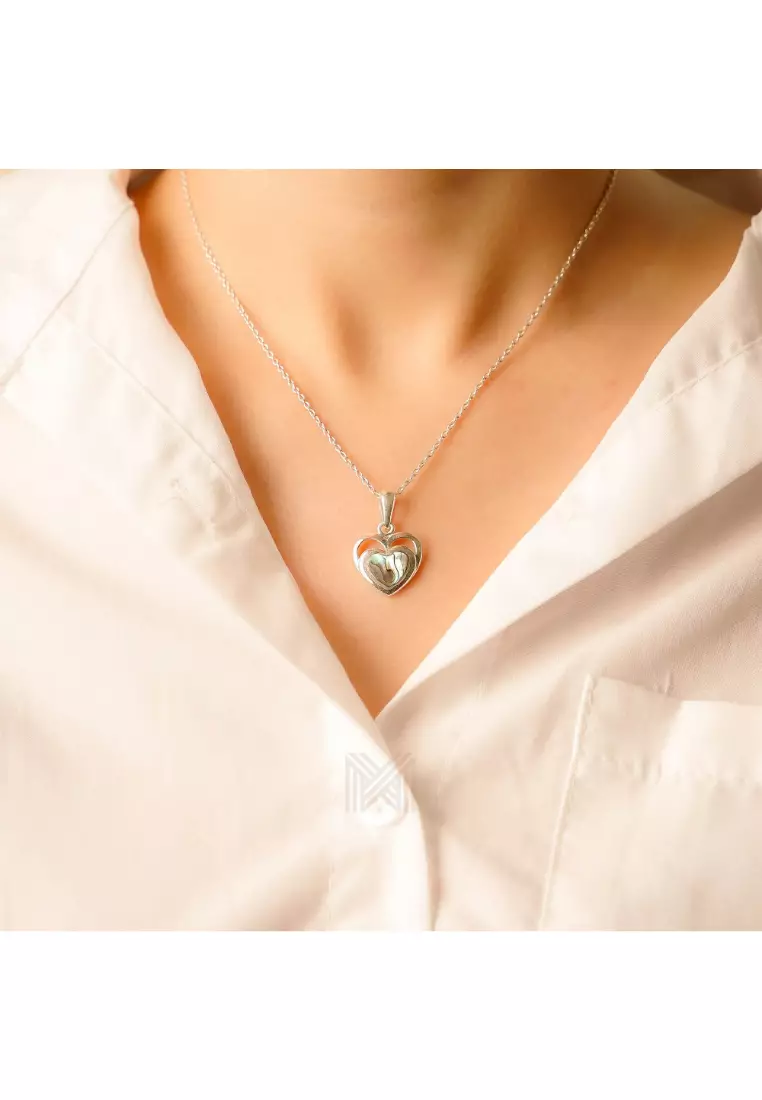 Buy Millenne Millennia 2000 Abalone Shell Heart Silver Pendant with 925 ...