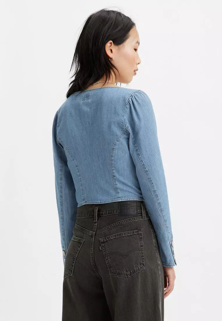 Buy Levi's Women's Daryn Long-Sleeve Corset Blouse A5966-0000 2025 ...