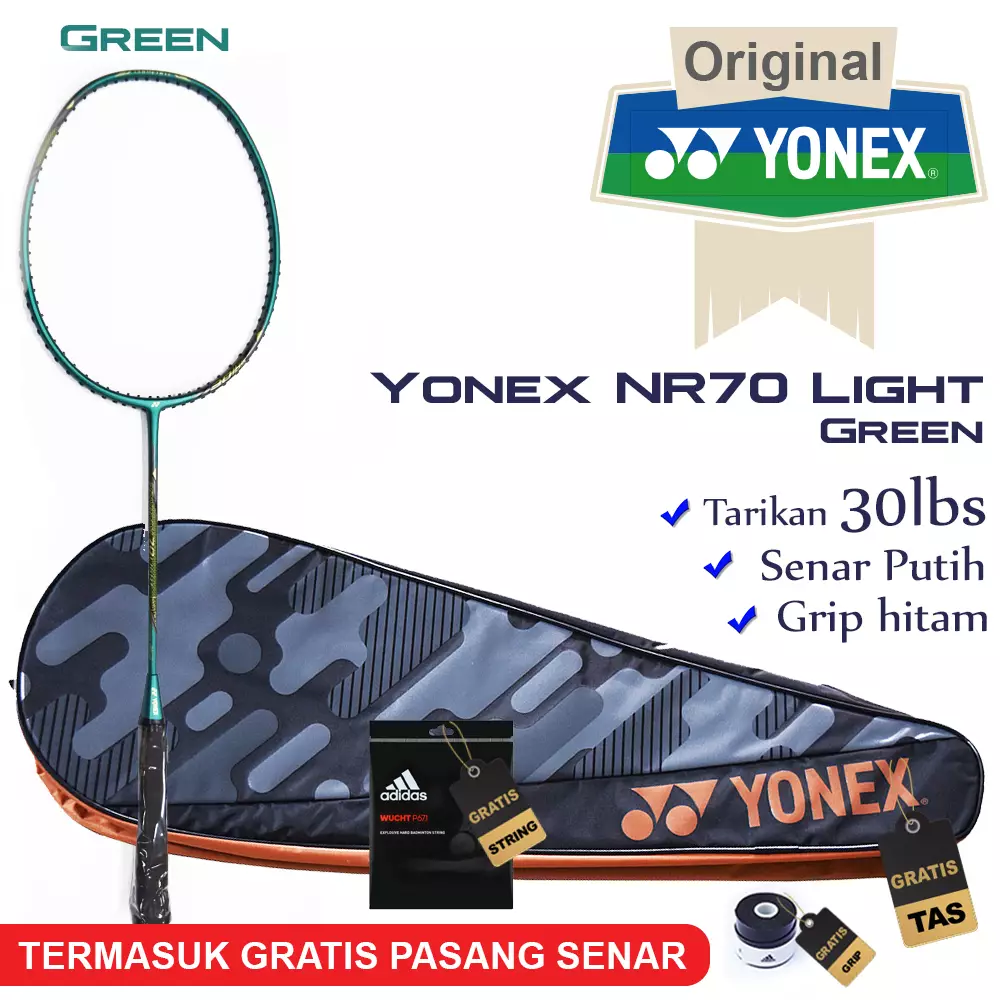 Jual Yonex Raket Badminton Yonex NR70 Light Green 100% Original ...