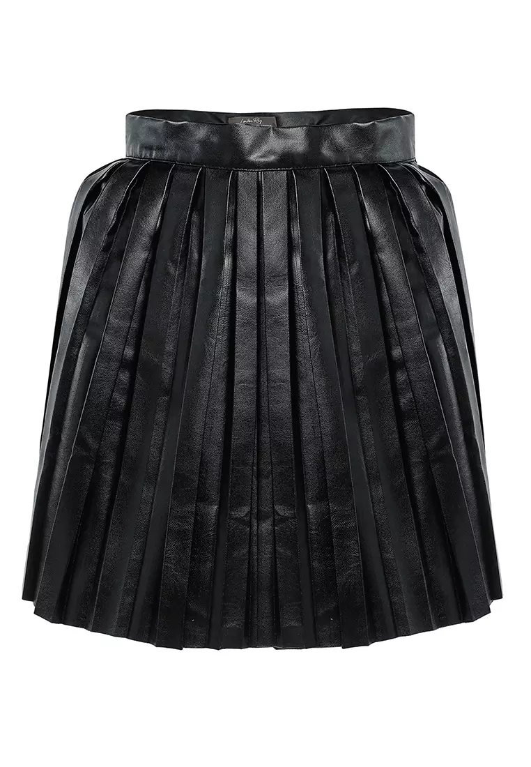 London Rag Black Faux Leather Pleated Mini Skirt 2025 | Buy London Rag ...
