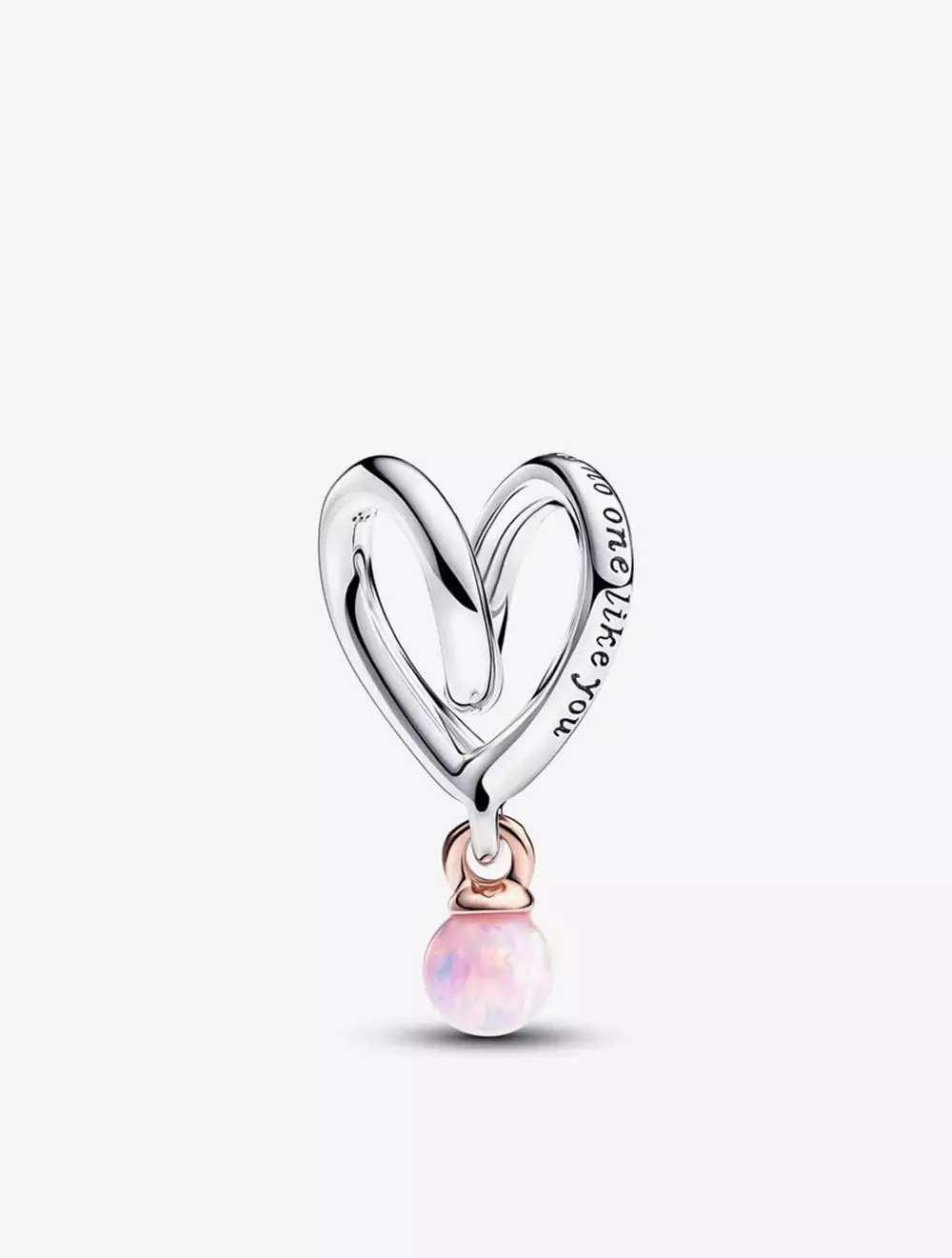 Jual PANDORA Heart sterling silver and 14k rose-gold plated charm with ...
