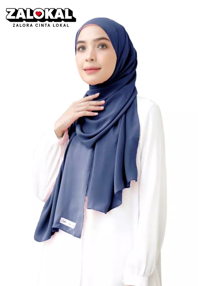 Jual Hijab Wanita Cantik.com Pashmina Cyra Varian Navy Original 2025 | ZALORA Indonesia
