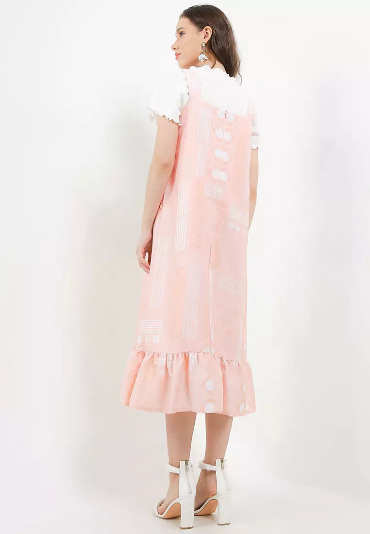 Jual Rianty Batik Overall Batik Wanita Gladiola Peach - Midi Batik ...