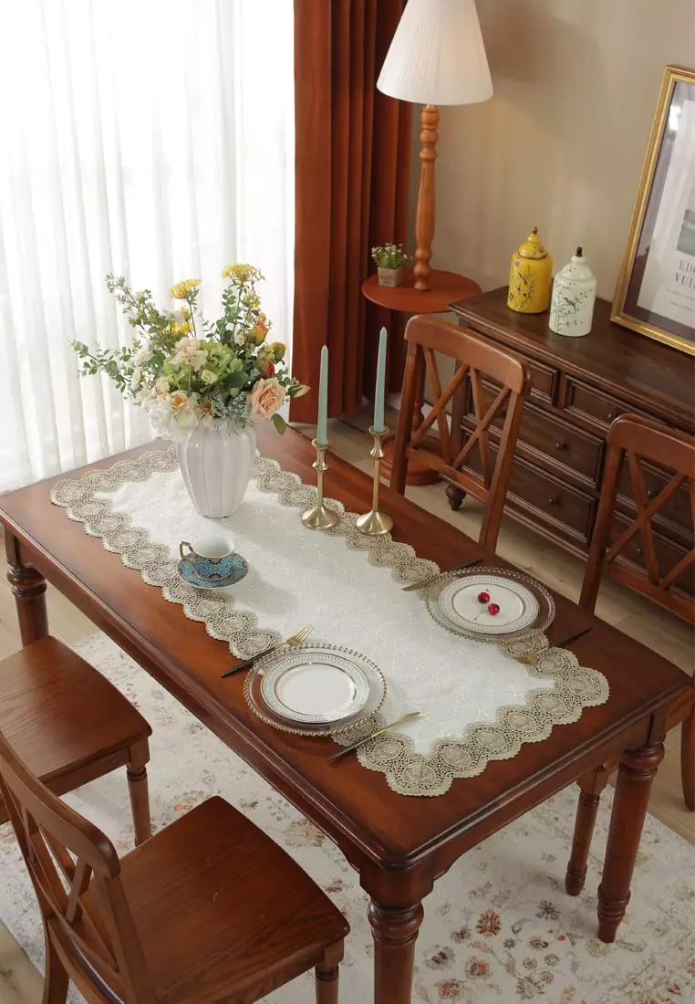 Buy RamsHomeDecor Embroidered Lace / Runner / Runner Coffee Table ...