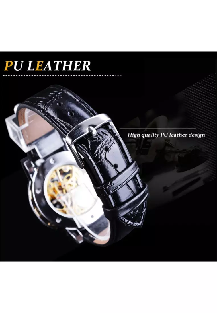 Buy OPCHIC Men's Rhinestone Skeleton Manual Mechanical Watch 2025 ...