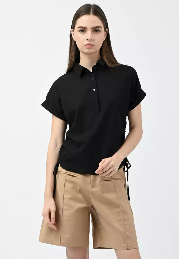 Buy Plain B. Collar Shirt with Side-Tie 2026 Online | ZALORA