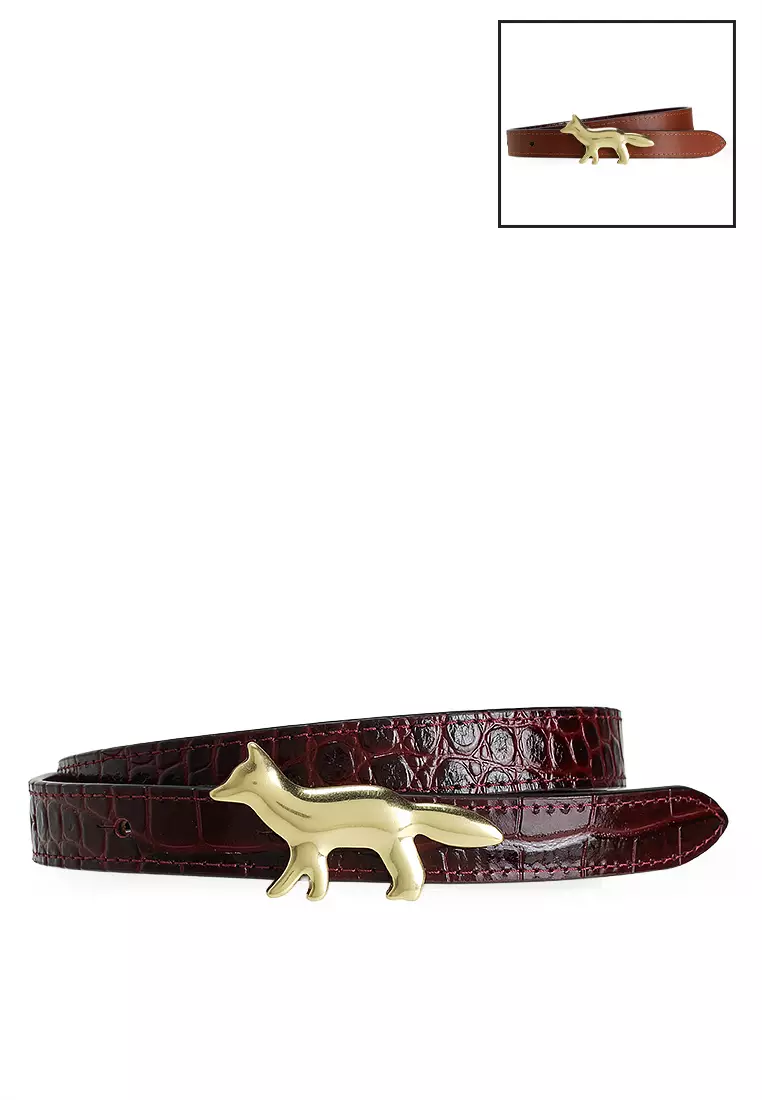 Maison Kitsune Profile Fox Leather Belt 2026 | Buy Maison Kitsune ...