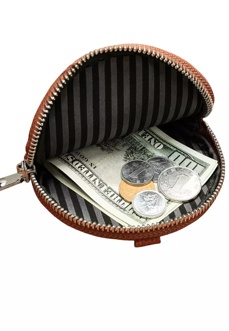 Buy Lara Genuine Leather Coin Purse, Women's Small Mini Cowhide Zipper ...