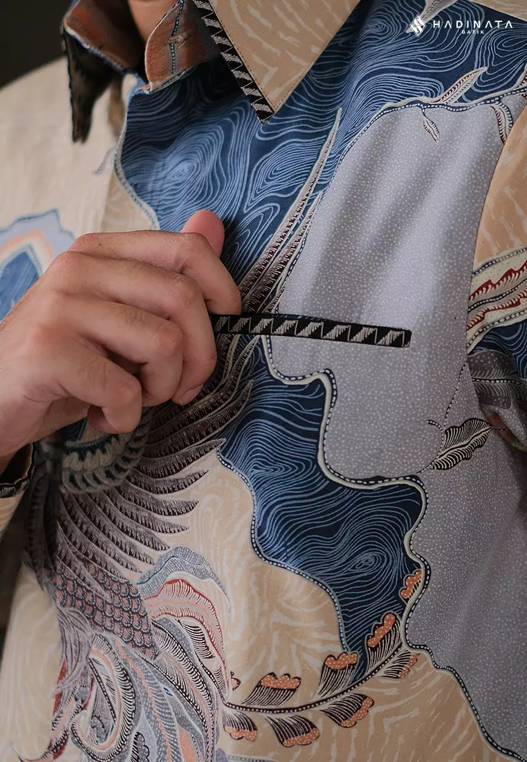 Jual Hadinata Batik Hadinata Embroidery Batik Kemeja Panjang Arsyn Navy ...