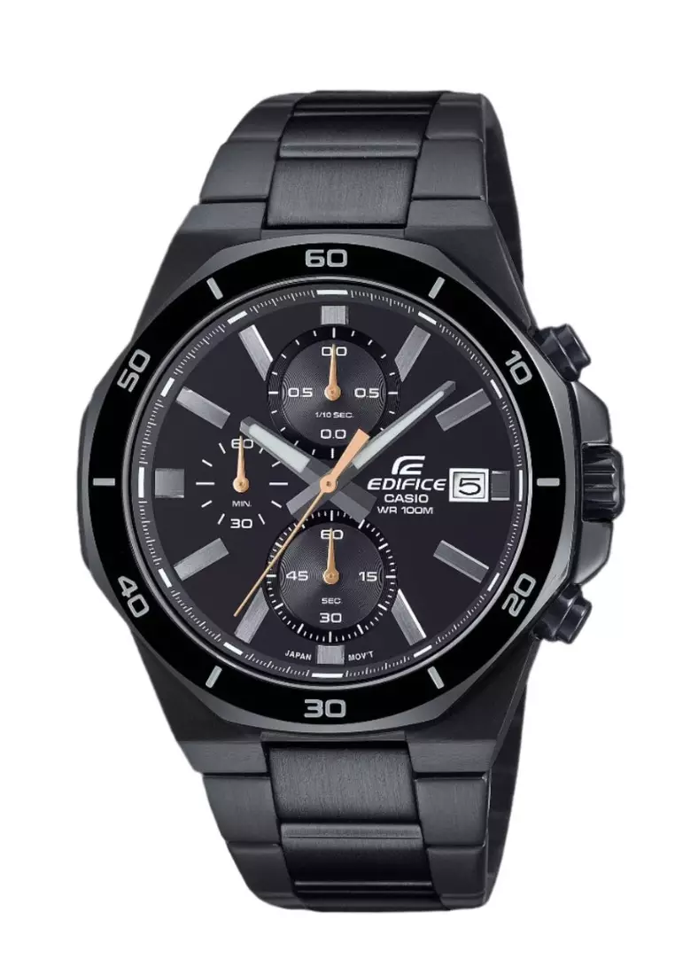 Casio Casio Standard Chronograph Black Stainless Steel Watch EFV-640DC ...
