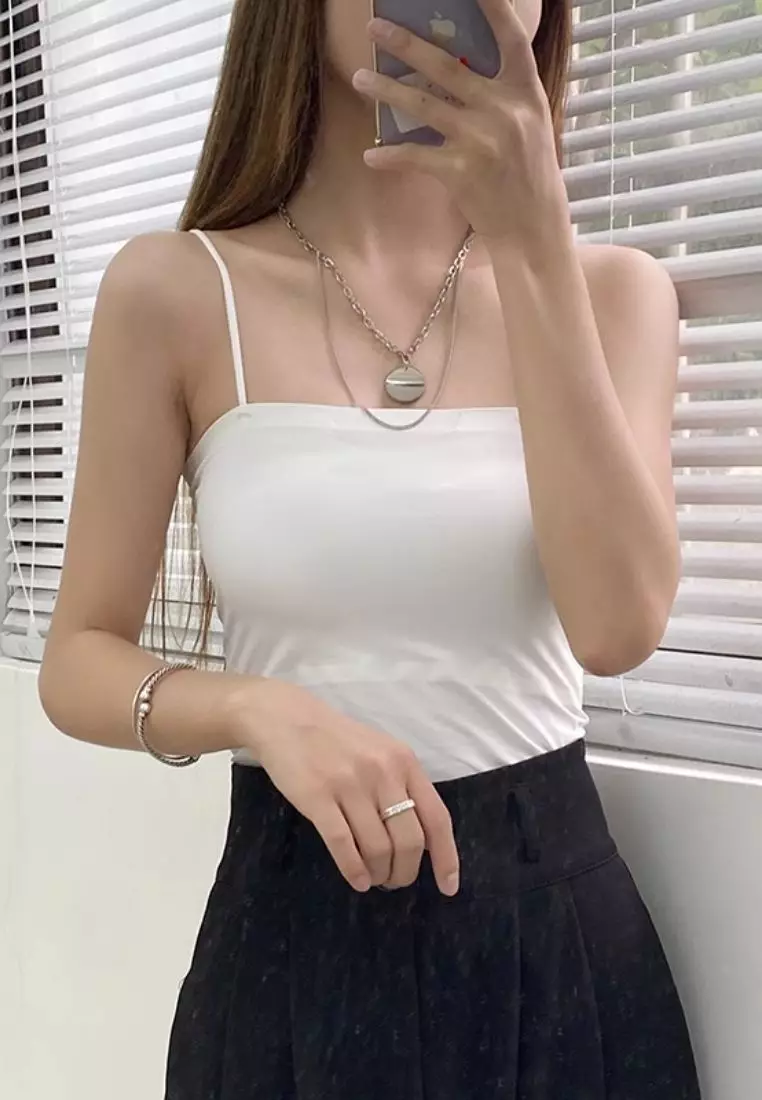 Buy Kiss & Tell Premium Arina Ice Silk Bralette Inner Top Tube in White ...