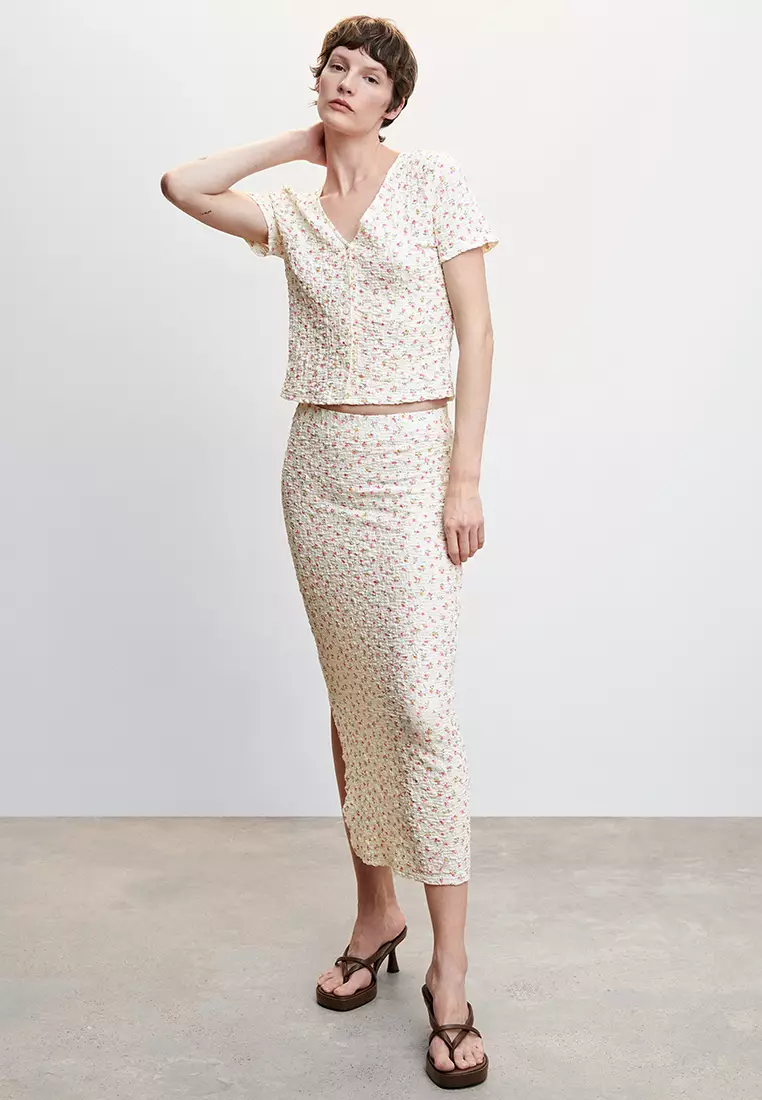 Buy Mango Buttoned Texture T-Shirt 2025 Online | ZALORA Philippines