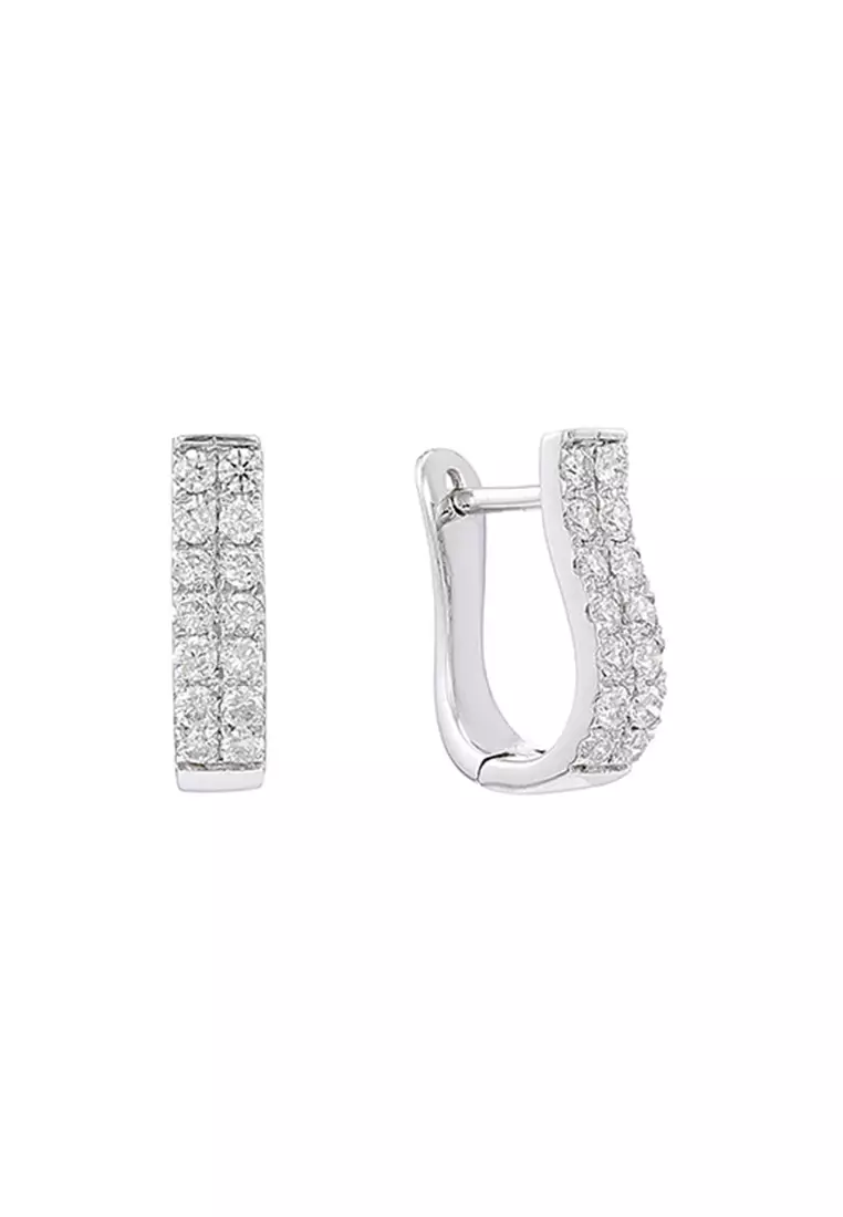 Buy HABIB HABIB Double Row Hoop Diamond Earrings in 375/9K White Gold ...