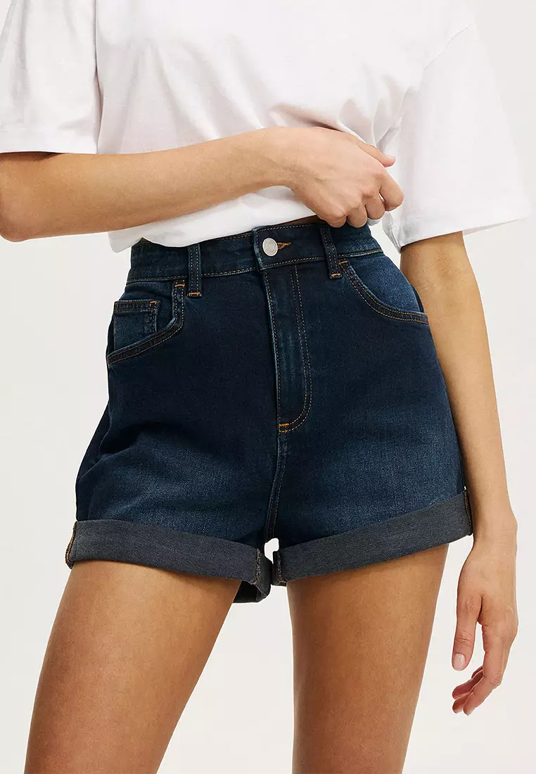 Buy Cotton On High Rise Classic Stretch Denim Shorts 2026 Online ...