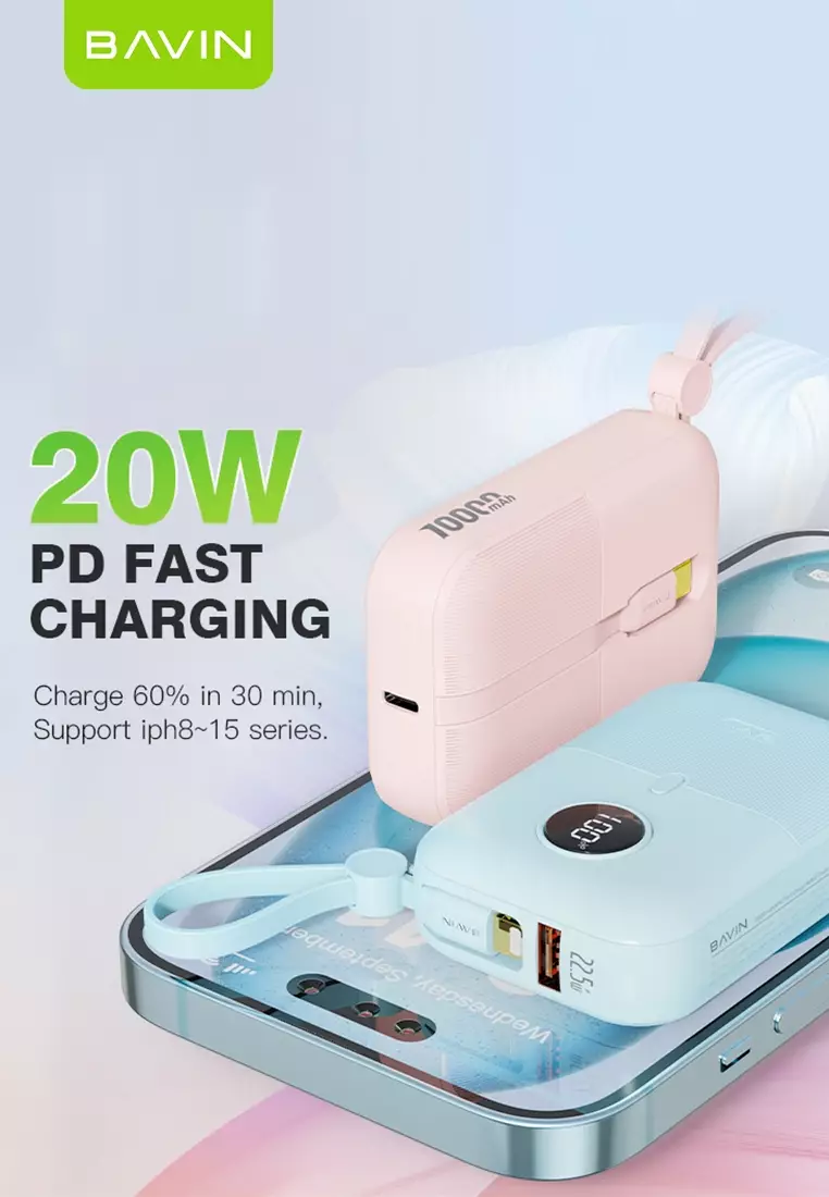 Buy BAVIN PC1089 10000mAh Mini Portable Powerbank 22.5W Fast Charging ...