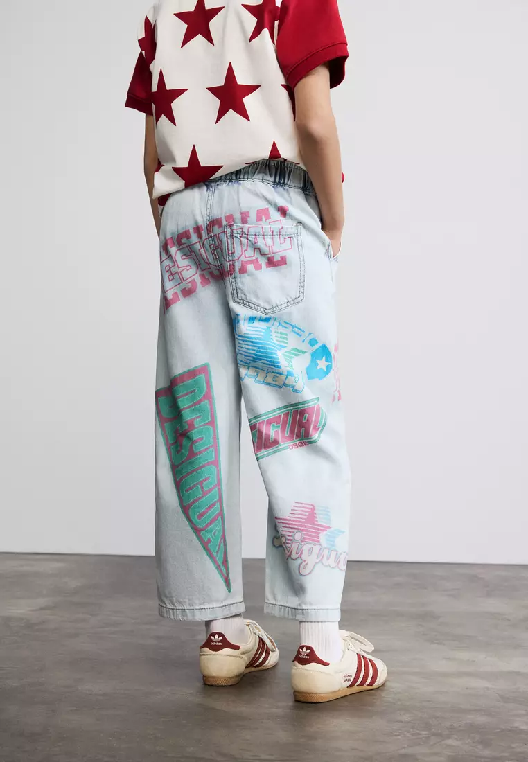 Jual Desigual Denim Pants with Logo Print Original 2026 | ZALORA ...