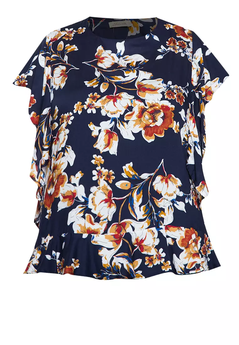 Buy Maxine Plus Size Floral Butterfly Sleeves Blouse 2025 Online ...