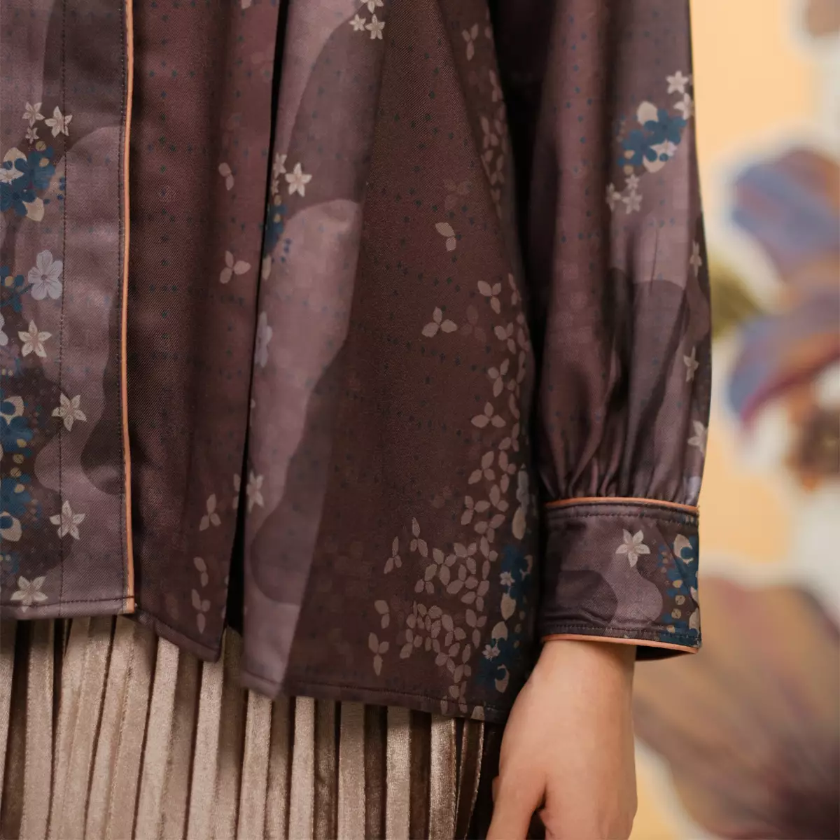 Jual ZM ZM Zaskia Mecca - Yazlyn Rosewood Blouse Kemeja Wanita ...