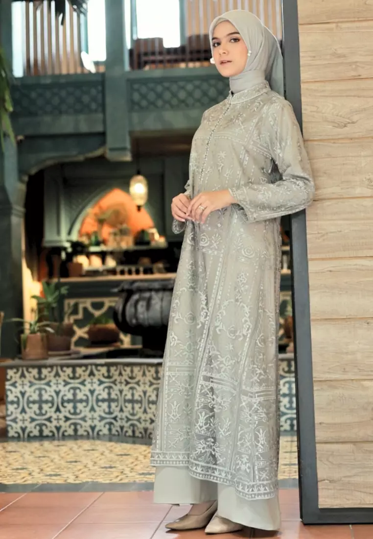 Jual Brilliant Girl Brokat Long Dress Elegant Green Detail Payet By ...