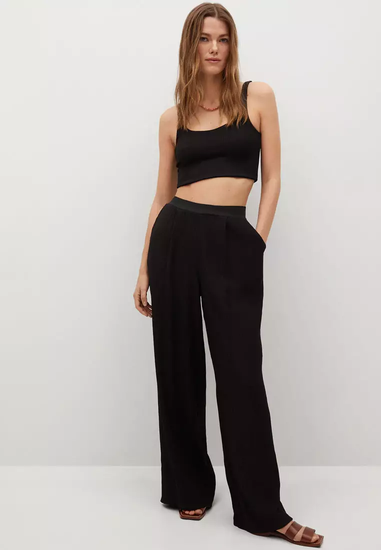 Buy Mango Pleated Flowy Trousers 2025 Online | ZALORA Philippines