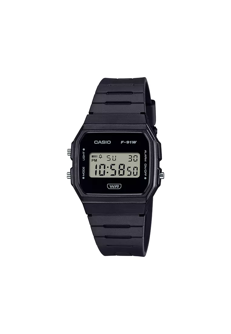 Buy Casio Pop Series Men Digital Watch F-91WB-1A Black Resin Strap 2025 ...