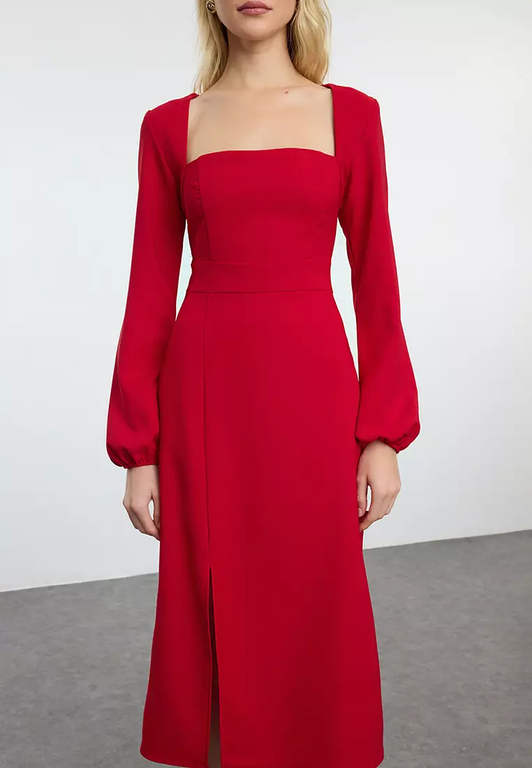 Buy Trendyol Straight Midi Long Regular Dress 2025 Online | ZALORA