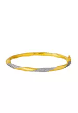 Buy TOMEI TOMEI Dual Tone Bangle, Yellow Gold 916 Online | ZALORA Malaysia