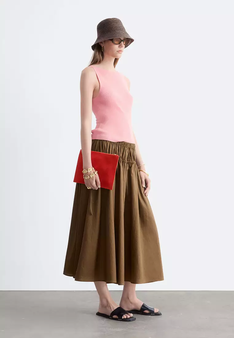 Buy & Other Stories Cotton Drawstring Midi Skirt 2026 Online | ZALORA