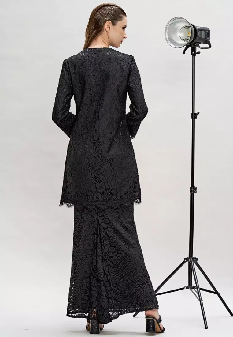 Buy Loveaisyah Black Lace Modern Baju Kurung Hari Raya Online | ZALORA ...