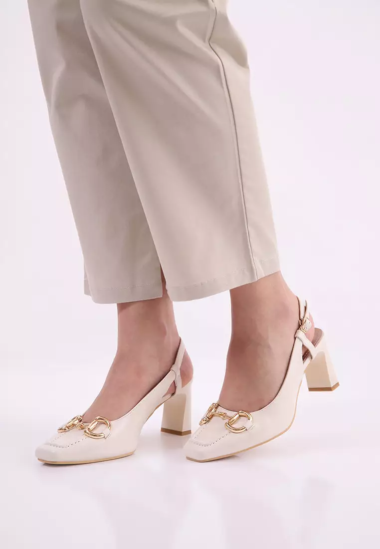 Jual Berrybenka Label Latesha Classic Heels Cream Original 2024 ...