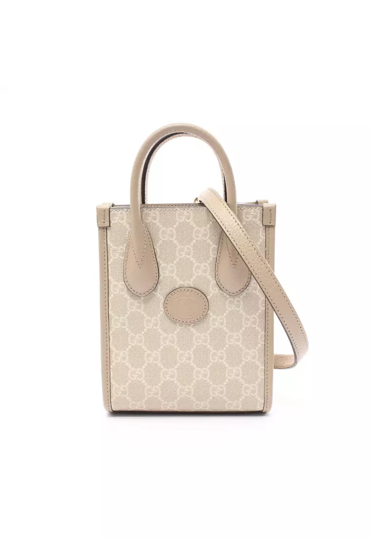 Buy Gucci Pre-loved Gucci With interlocking G mini tote bag GG Supreme ...