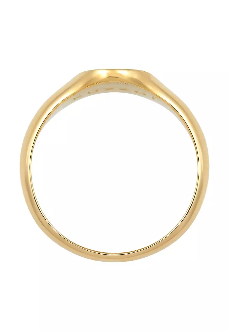 Buy Kuzzoi Men's Silver Matte Oval Signet Ring – Gold-Plated 2026 ...