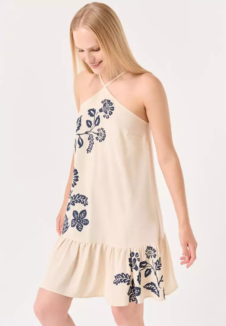Jimmy Key Cross Collar Floral Mini Dress 2025 | Buy Jimmy Key Online ...