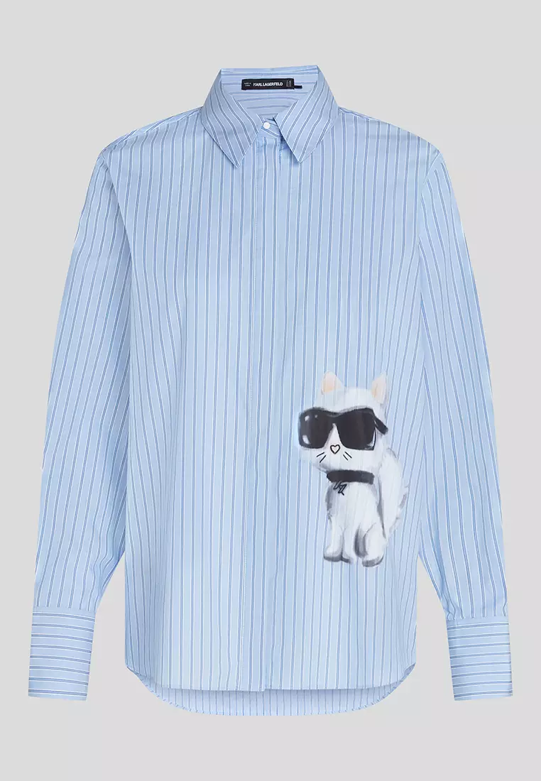 Buy KARL LAGERFELD Ikon Choupette Striped Shirt 2025 Online | ZALORA