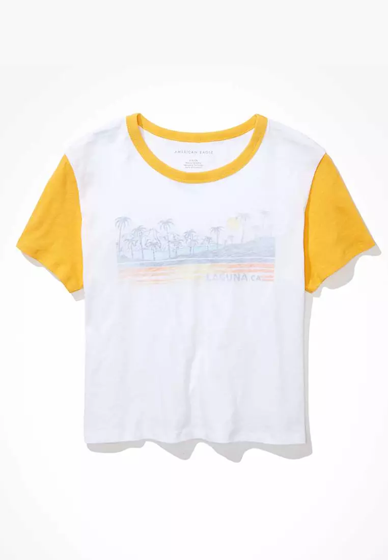 Jual American Eagle Graphic Ringer Tee Original 2024 | ZALORA Indonesia
