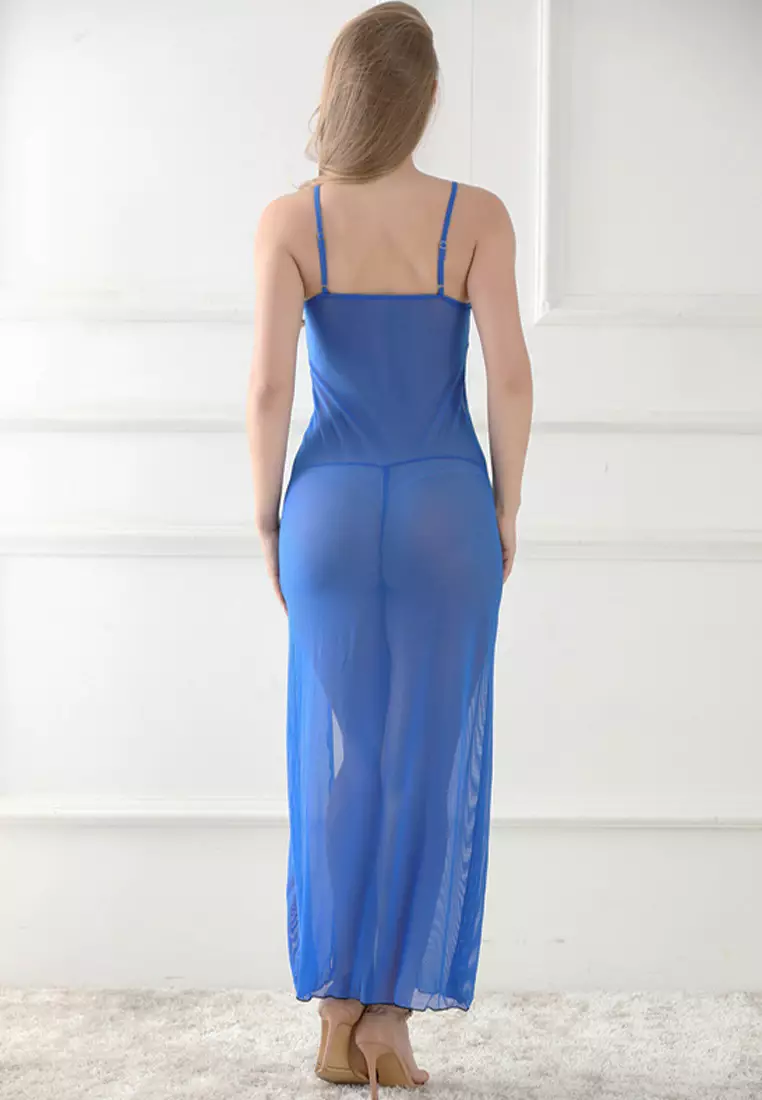 Lycka Lyb9020 Lady One Piece Sexy Lace Nightgown Blue 2024 Buy Lycka