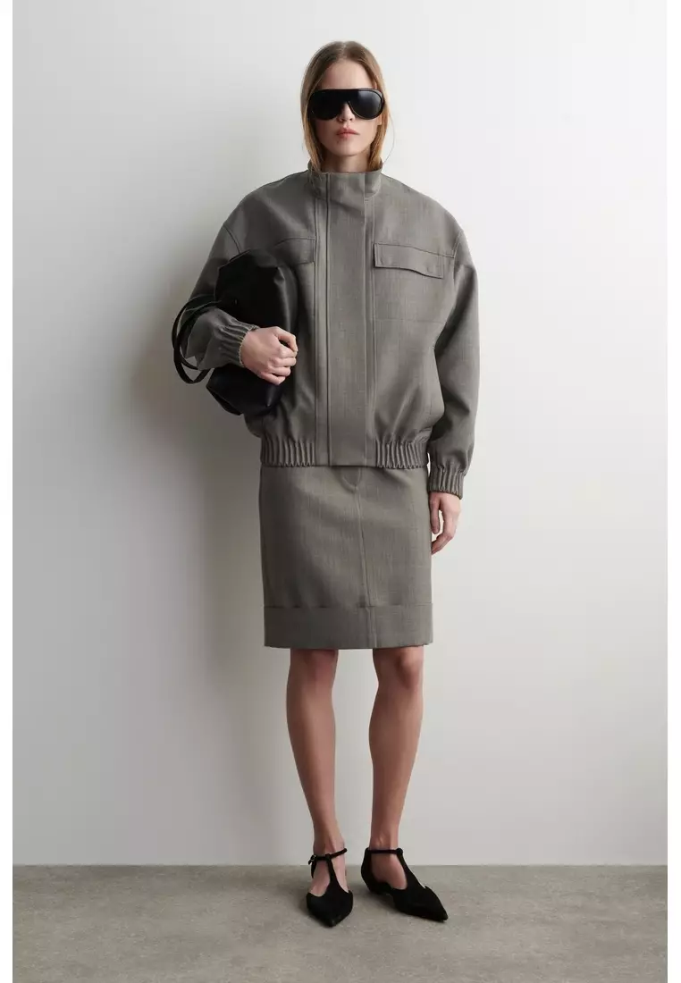 Buy COS FUNNEL-NECK WOOL-BLEND BOMBER JACKET 2026 Online | ZALORA