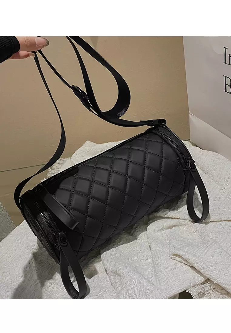 Buy ZITIQUE Dark diamond plaid oblique backpack 2025 Online | ZALORA ...