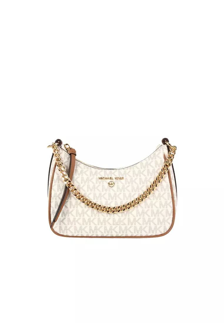 Buy Michael Kors MICHAEL KORS JET SET CHARM Women's Vanilla Multi Signature Pattern Shoulder Bag ...